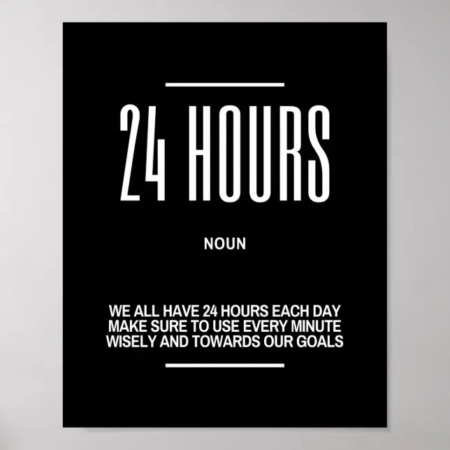 Inspirational Quote On Using Our Time Wisely Poster | Zazzle