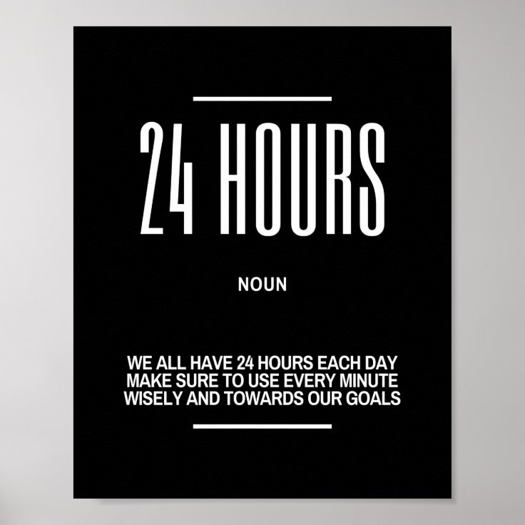 Inspirational Quote On Using Our Time Wisely Poster | Zazzle
