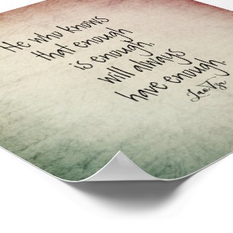 inspirational quote poster Lao Tzu text | Zazzle