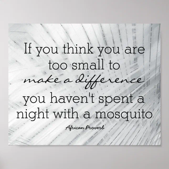 inspirational quote poster make a difference | Zazzle