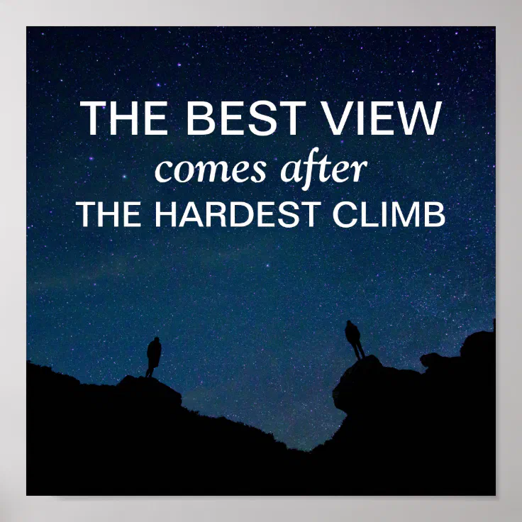 Inspirational Quote | Starry Night Sky Best View Poster | Zazzle