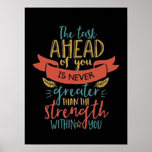 Inspirational Quote Strength Believe In Yourself Poster | Zazzle