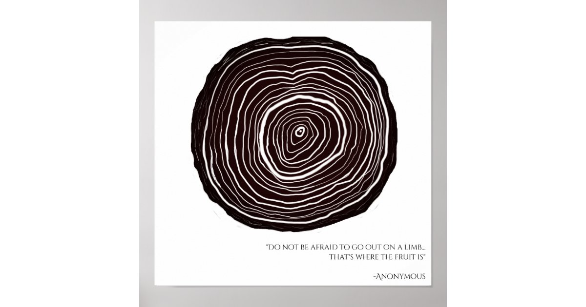 Inspirational Quote | Tree Ring Poster | Zazzle