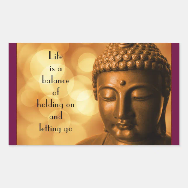 Inspirational Quote with a Buddha Image Rectangular Sticker | Zazzle