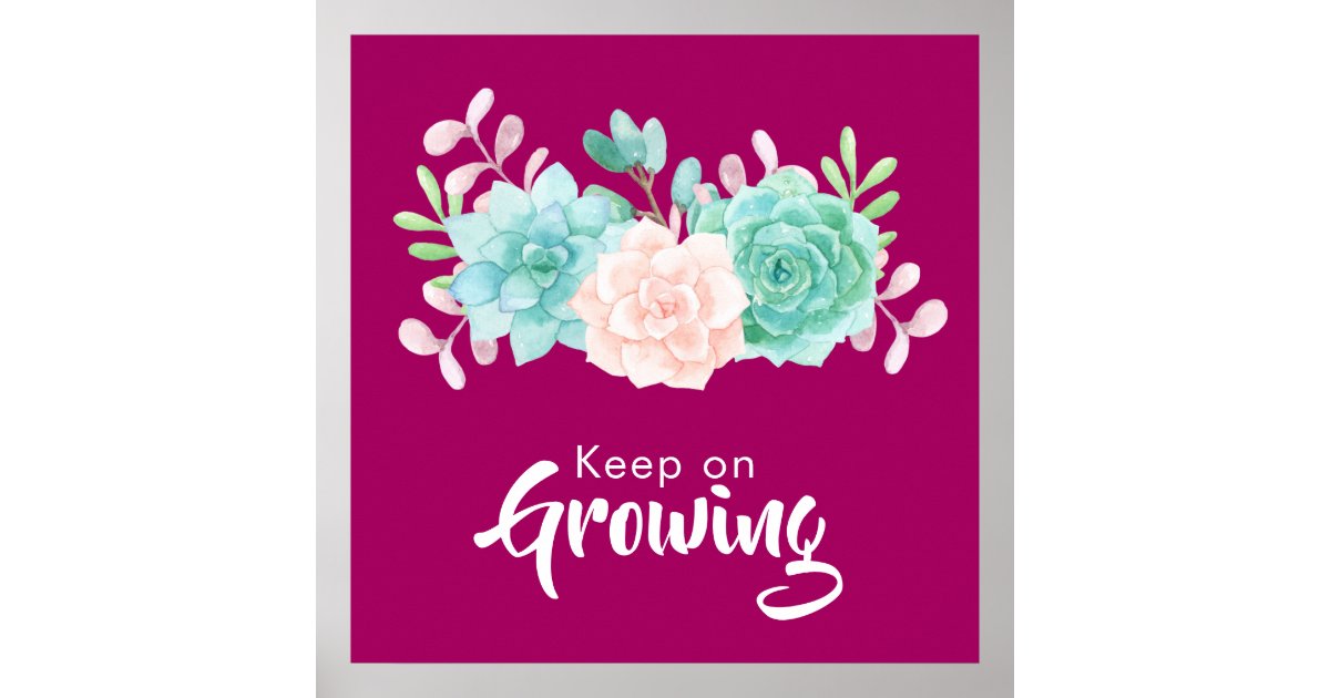 Inspirational Quote with Pastel Flowers Poster | Zazzle