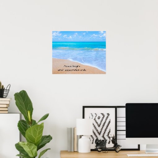 Inspirational Quote with Tropical Beach Scene Poster | Zazzle
