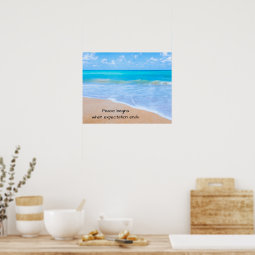 Inspirational Quote with Tropical Beach Scene Poster | Zazzle