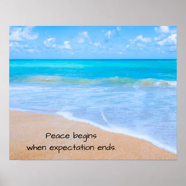 Inspirational Quote with Tropical Beach Scene Poster | Zazzle