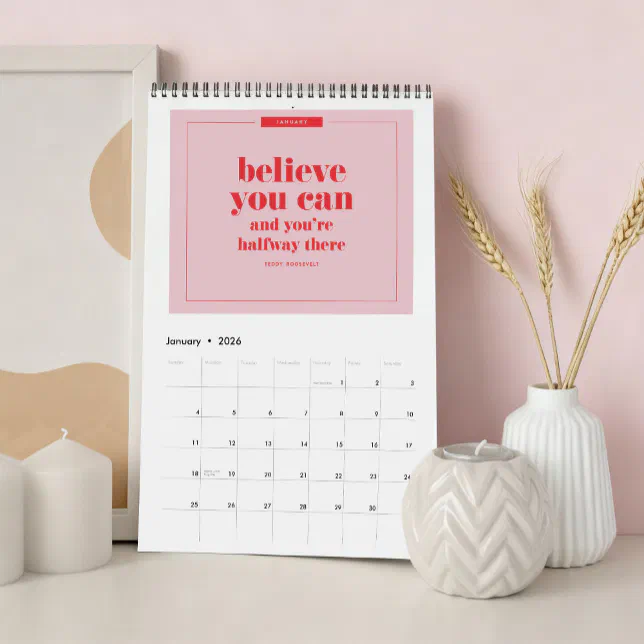 Inspirational Quotes 2026 Desk Calendar | Zazzle