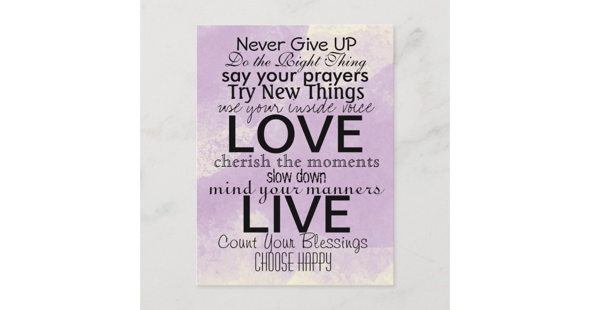 Inspirational Quotes and Sayings Postcard | Zazzle