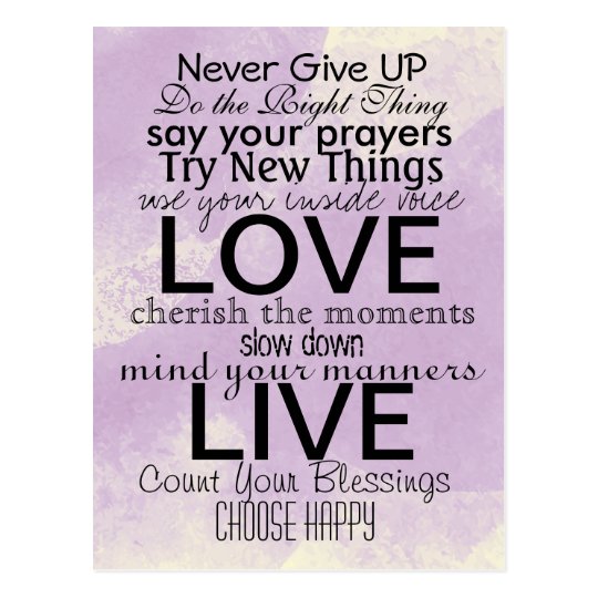Inspirational Quotes and Sayings Postcard | Zazzle.com