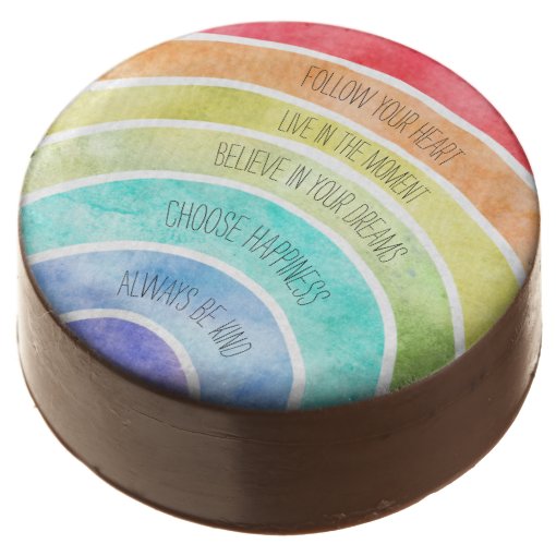Inspirational Quotes Rainbow personalized Chocolate Covered Oreo | Zazzle