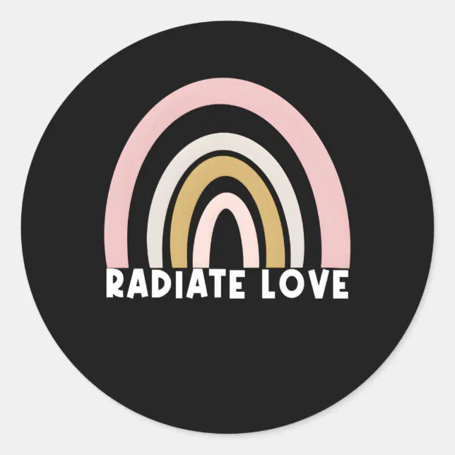 Inspirational Radiate Love Rainbow Classic Round Sticker | Zazzle
