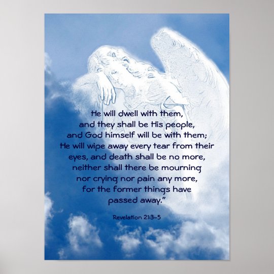 Inspirational Scripture Revelation Angel Poster | Zazzle.com