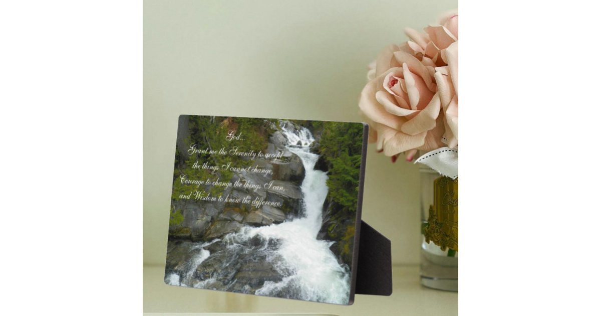 Inspirational Serenity Prayer Waterfall Plaque | Zazzle