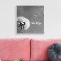 Inspirational She Let Go Quote with Dandelion Canvas Print | Zazzle