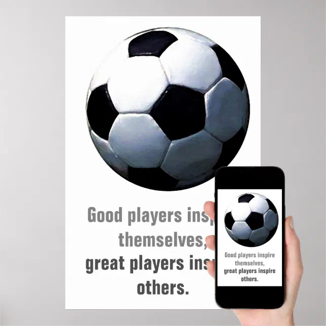 Inspirational Soccer Football Unique Artwork Poster | Zazzle