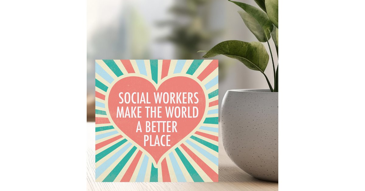Inspirational Social Worker Heart Quote Card | Zazzle