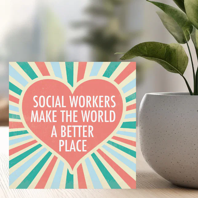 Inspirational Social Worker Heart Quote Card | Zazzle