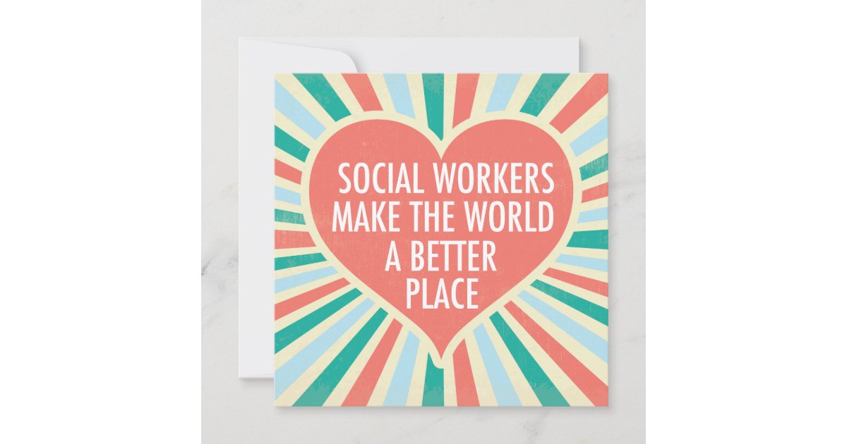 Inspirational Social Worker Heart Quote Card | Zazzle