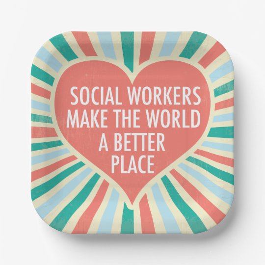 Inspirational Social Worker Heart Quote Party Paper Plates | Zazzle.com