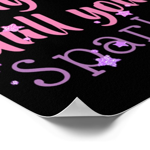 Inspirational Sparkle Quote Purple Pink Stars Poster | Zazzle
