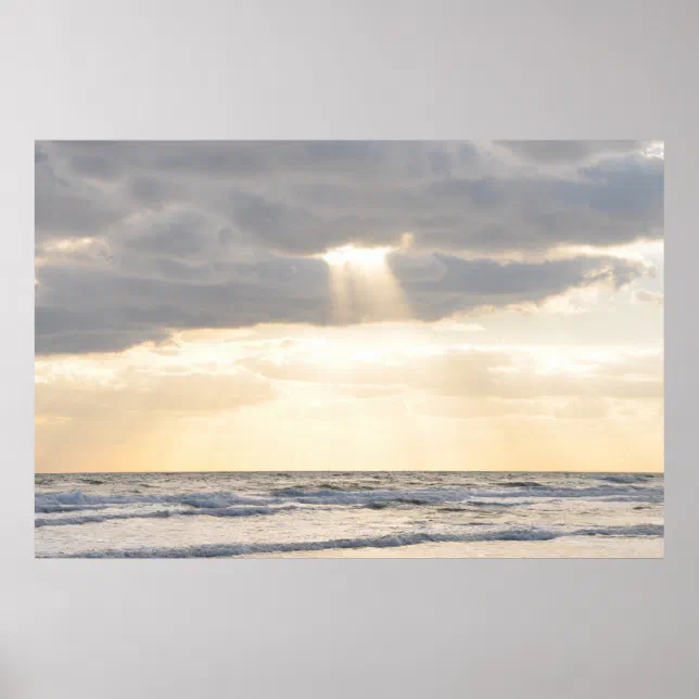 Inspirational Sun Rays Parting Clouds Poster | Zazzle