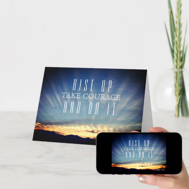 Inspirational Sunrise Bible Verse "Rise Up" Card | Zazzle
