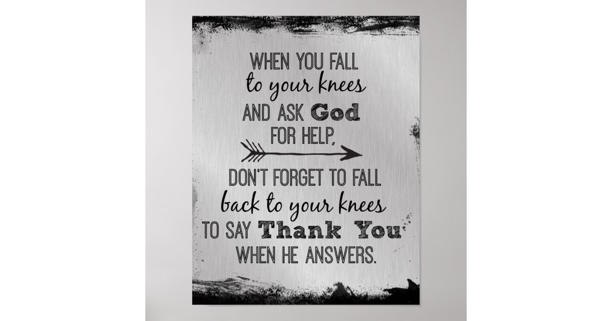 Inspirational Thank You God Quote Poster | Zazzle