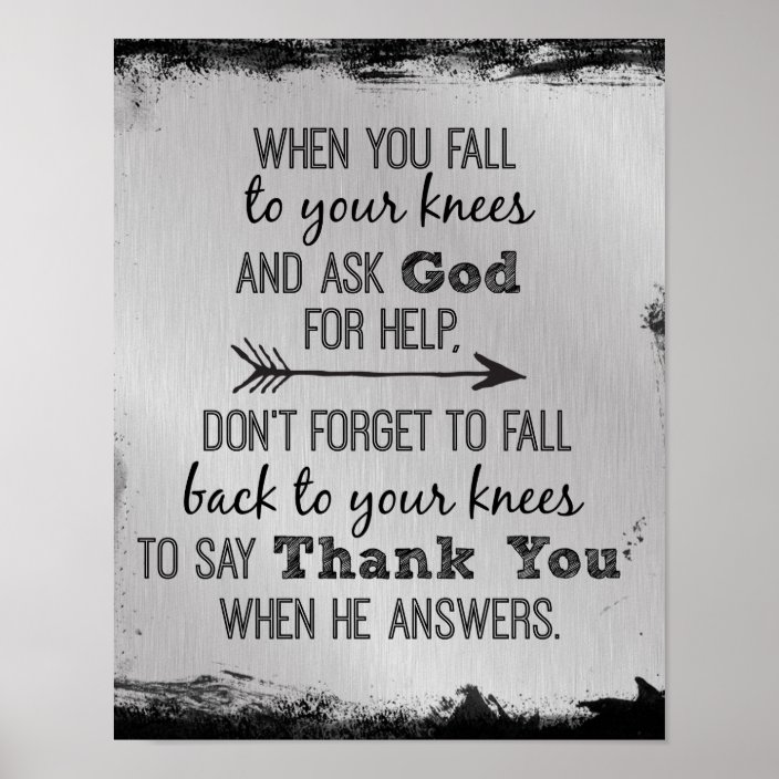 Inspirational Thank You God Quote Poster | Zazzle.com