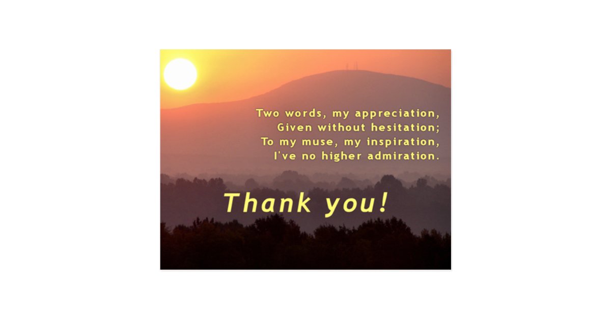 Inspirational Thank You Postcard | Zazzle.com