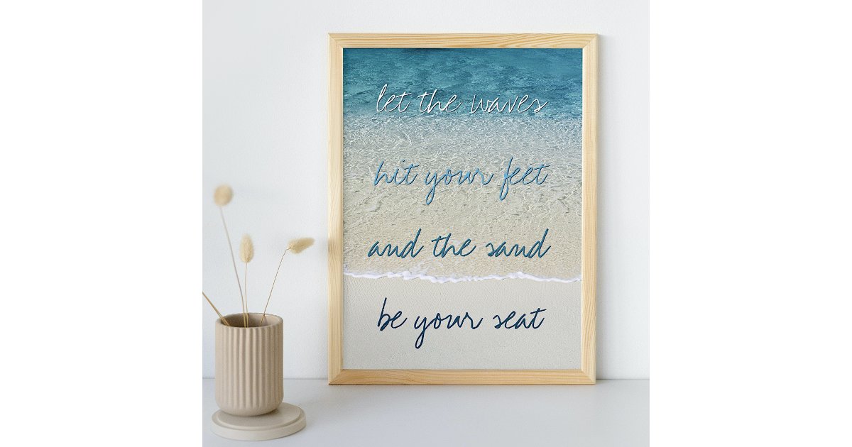 Inspirational Turquoise Blue Ocean Surf Waves Poster | Zazzle