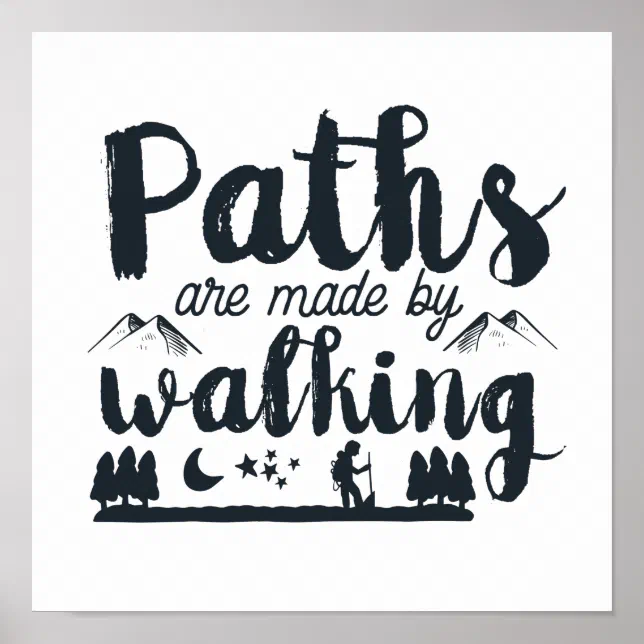 Inspirational Walking Quote Morning Walk Workout Poster | Zazzle