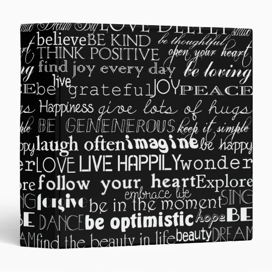 Inspirational Words Binder | Zazzle.com