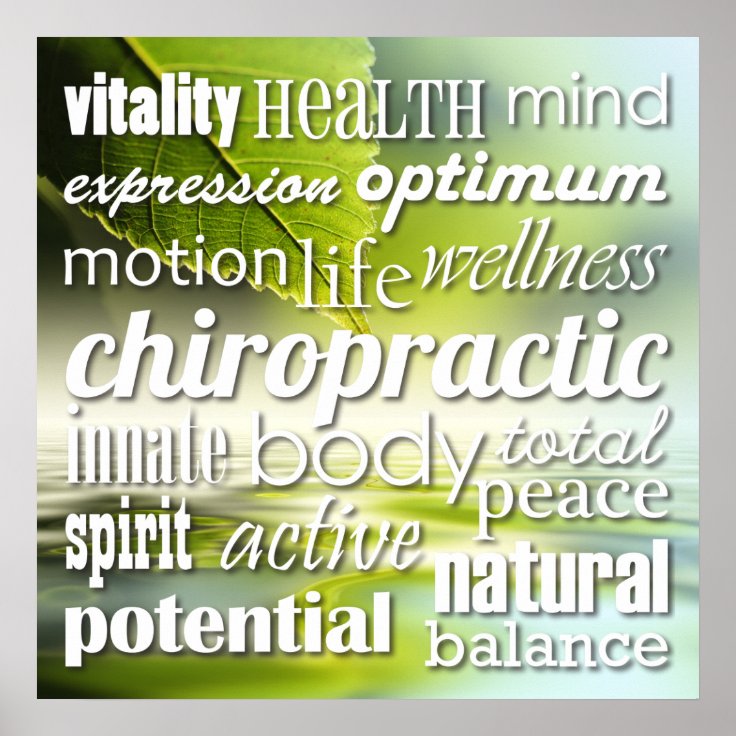 Inspirational Words - Chiropractic Poster | Zazzle