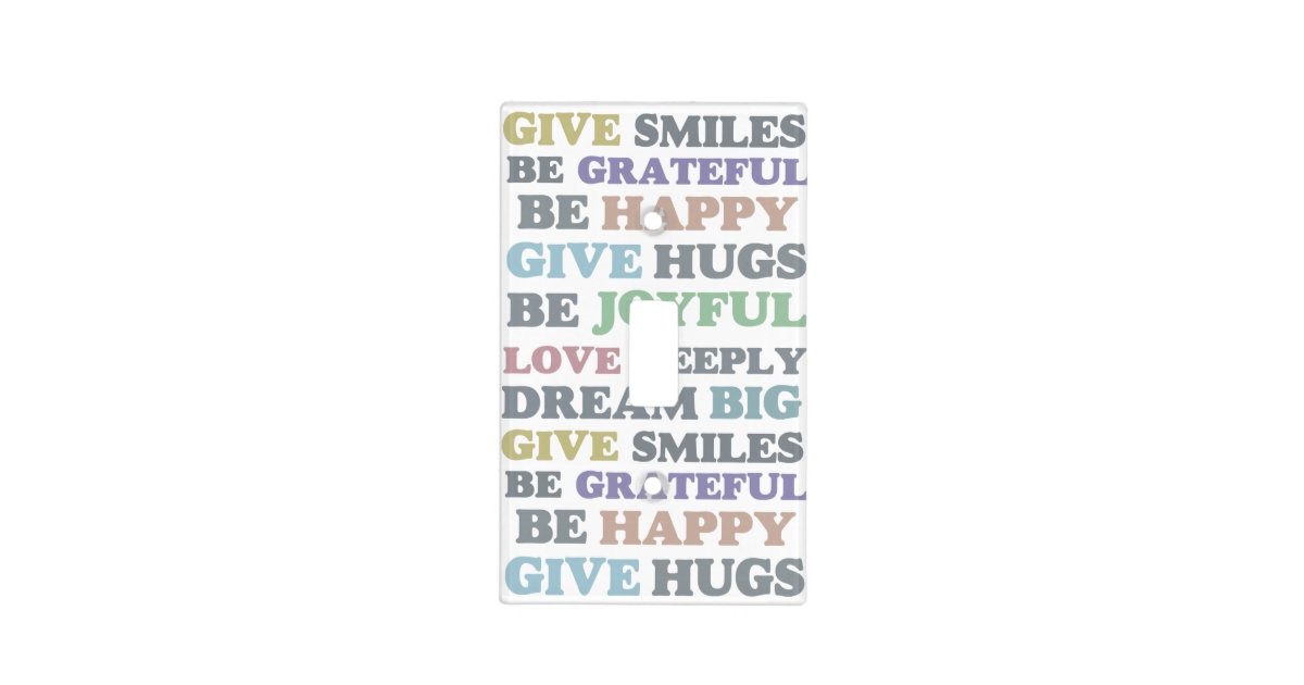 Inspirational Words Light Switch Cover | Zazzle