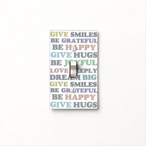 Inspirational Words Light Switch Cover | Zazzle