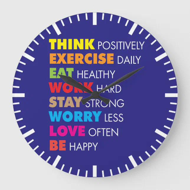 Inspirational Words - Motivational Large Clock | Zazzle