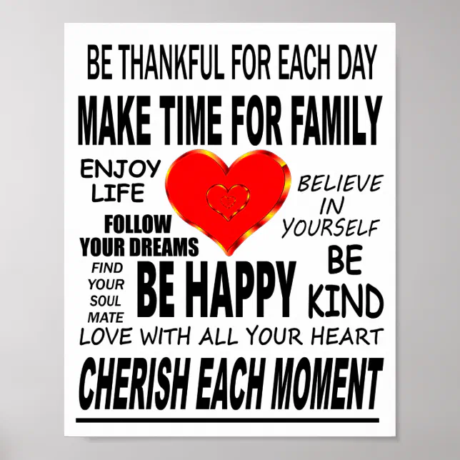 Inspirational Words To Live By Poster | Zazzle