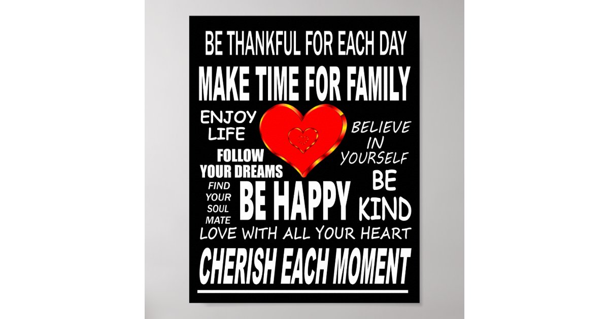 Inspirational Words To Live By Poster | Zazzle