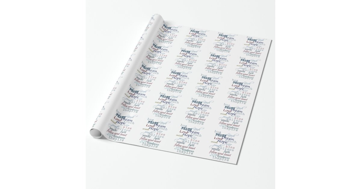 Inspirational Words Wrapping Paper | Zazzle