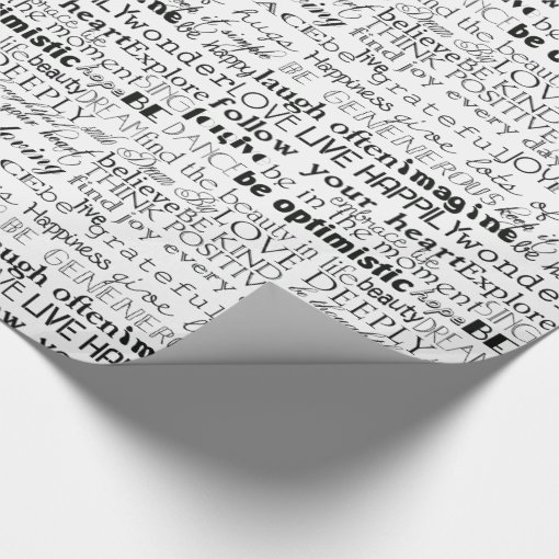 Inspirational Words Wrapping Paper | Zazzle