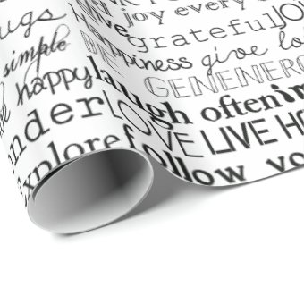 Inspirational Words Wrapping Paper | Zazzle