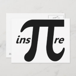 Inspire Inspirational Pi Symbol Postcard | Zazzle