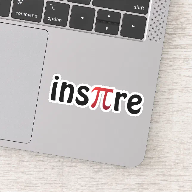 Inspire Math Geek Black Red Pi Day Sticker | Zazzle