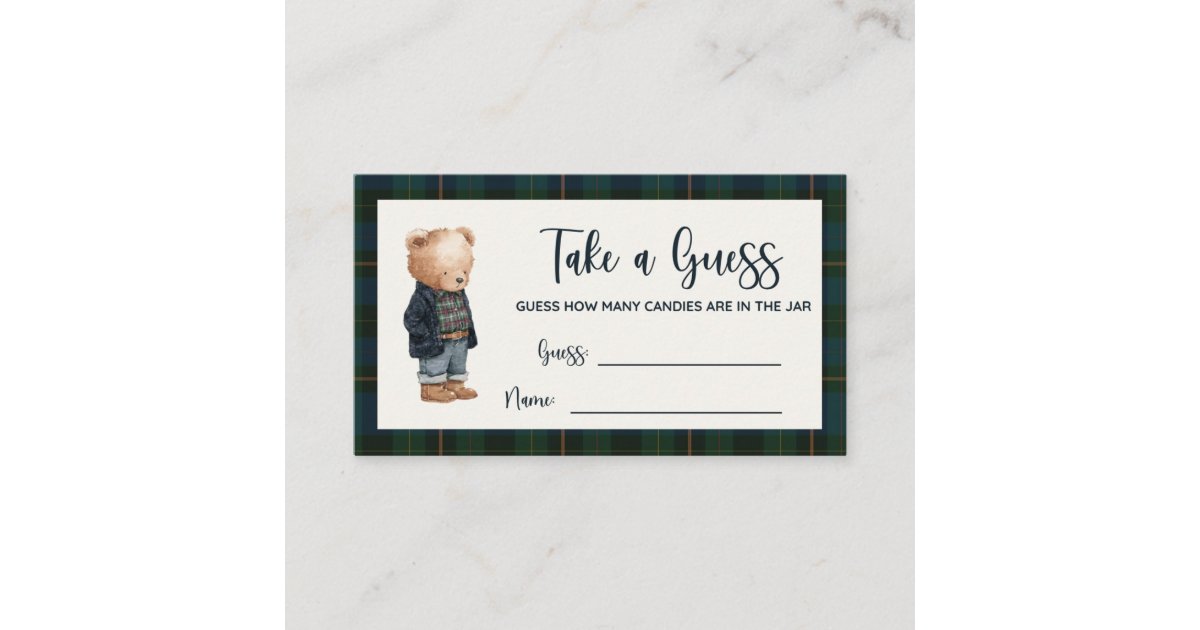 Inspired Baby Shower Guessing Game Advice Card | Zazzle