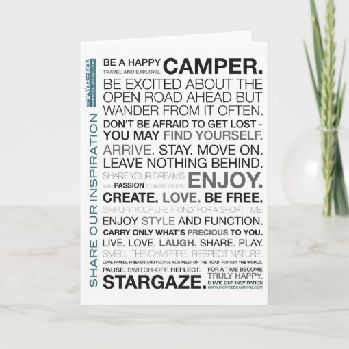 INSPIRED CAMPING CARD.jpg Card | Zazzle