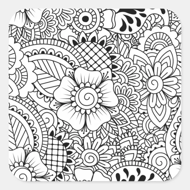 Inspired Flowers Square Sticker | Zazzle