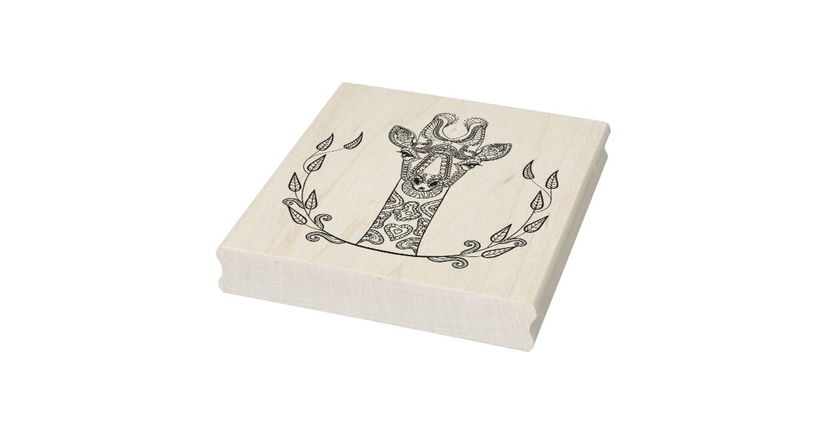 Inspired Giraffe Rubber Stamp | Zazzle