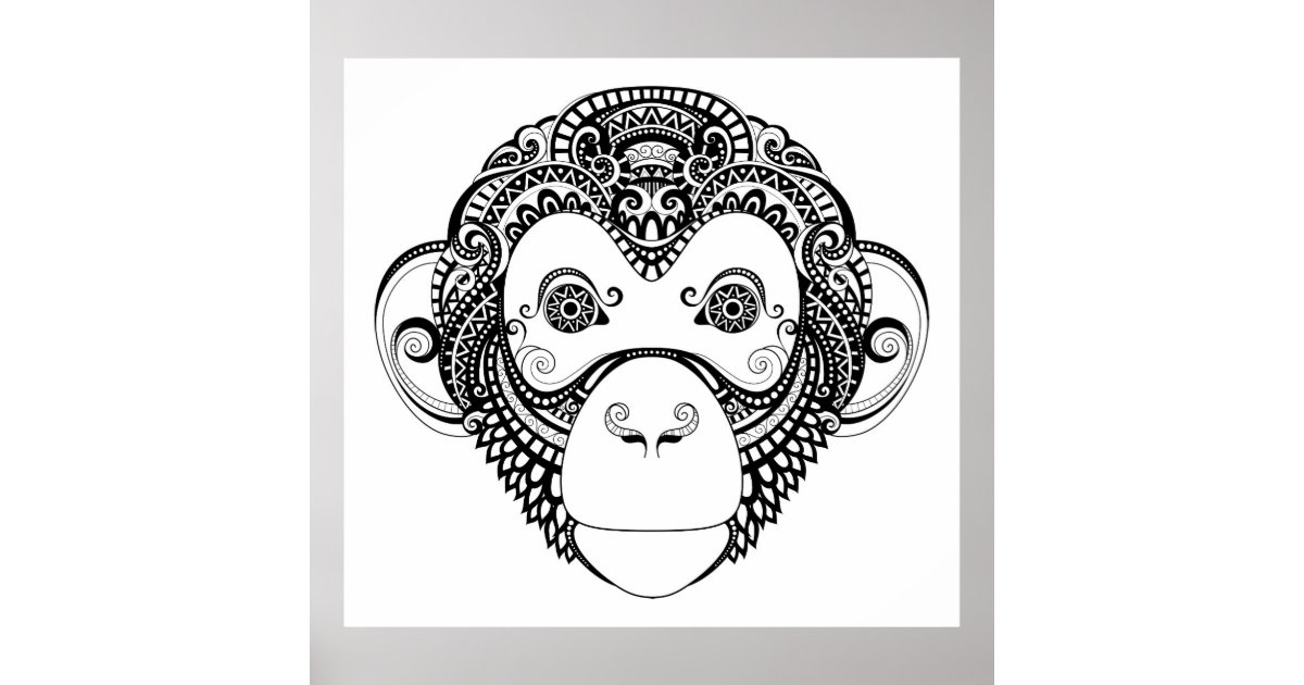Inspired Monkey Design 2 Poster | Zazzle